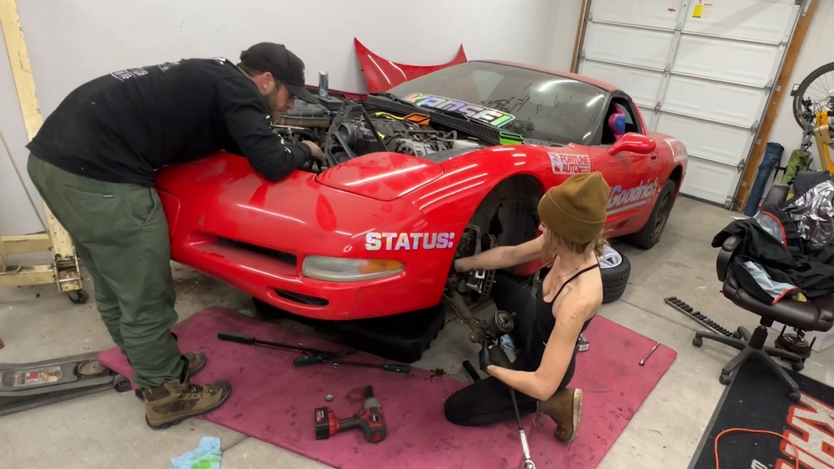 C5 Corvette motor disassembled for inspection