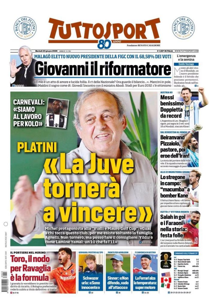 Rassegna stampa Juve: prime pagine quotidiani sportivi – 23 giugno