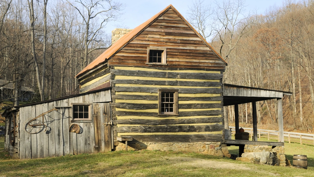 Living comfortably in rustic log cabins