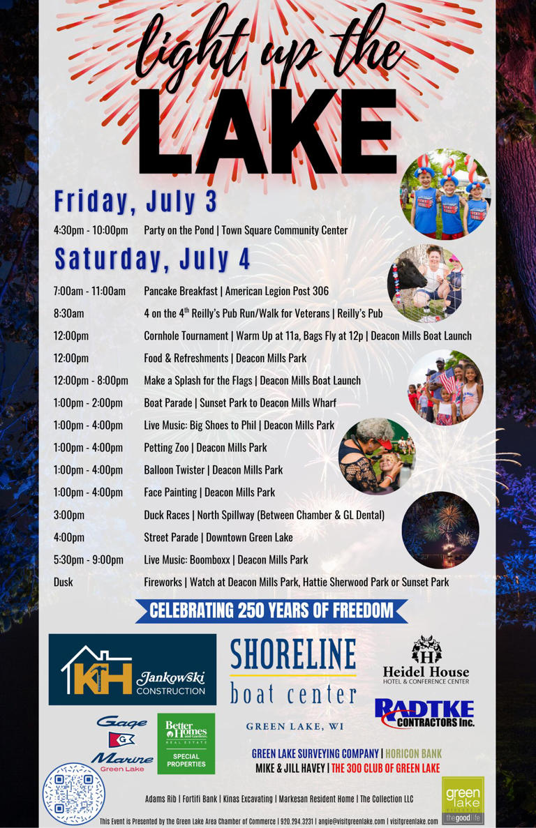 Green Lake to host Fourth of July celebration at Deacon Mills Park