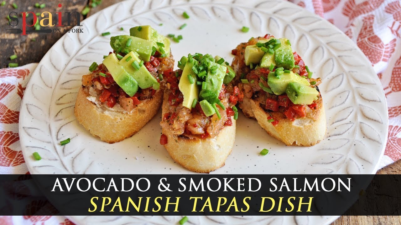 Spanish style toast with smoked salmon and creamy avocado recipe