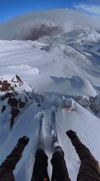 Why this 10m cliff ski jump feels so intense