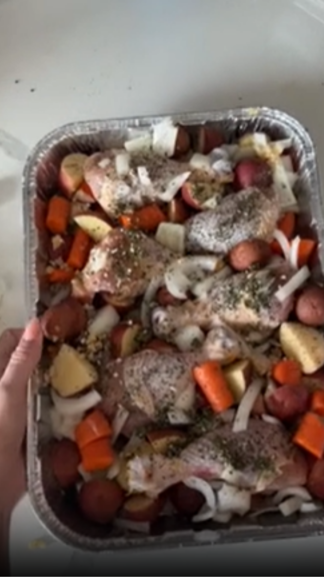 One pan dinner recipe made in under a minute