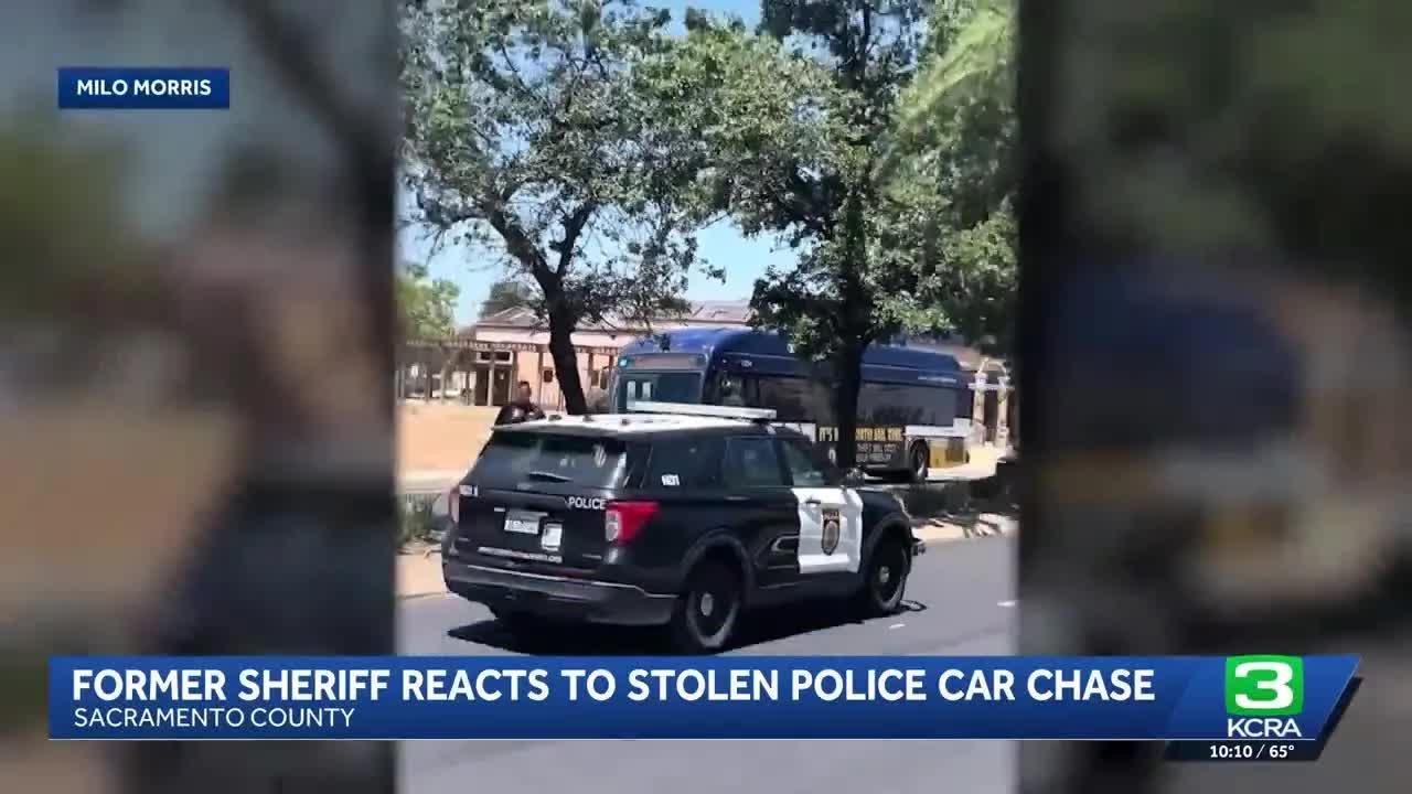 Former Sacramento sheriff reacts to stolen police car chase