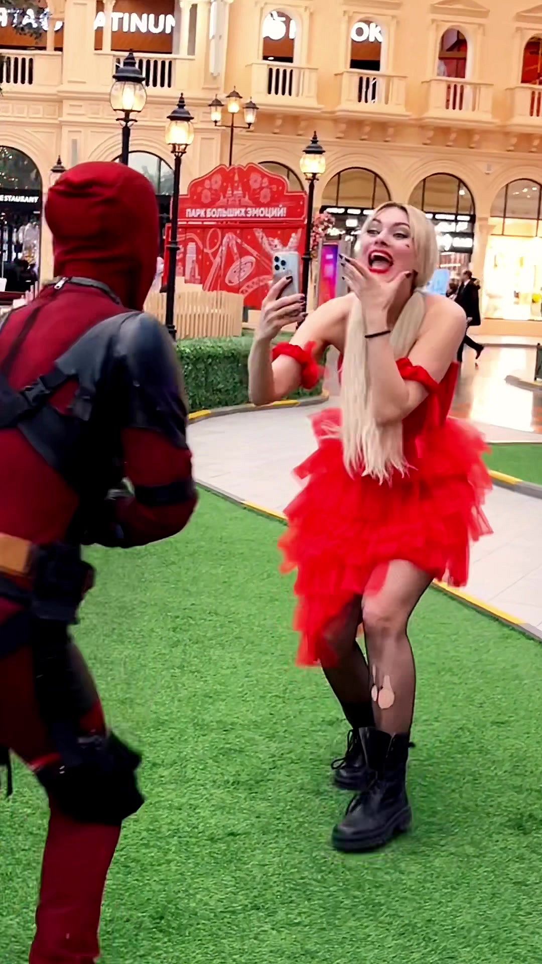 Deadpool's dance moves got Harley hyped!