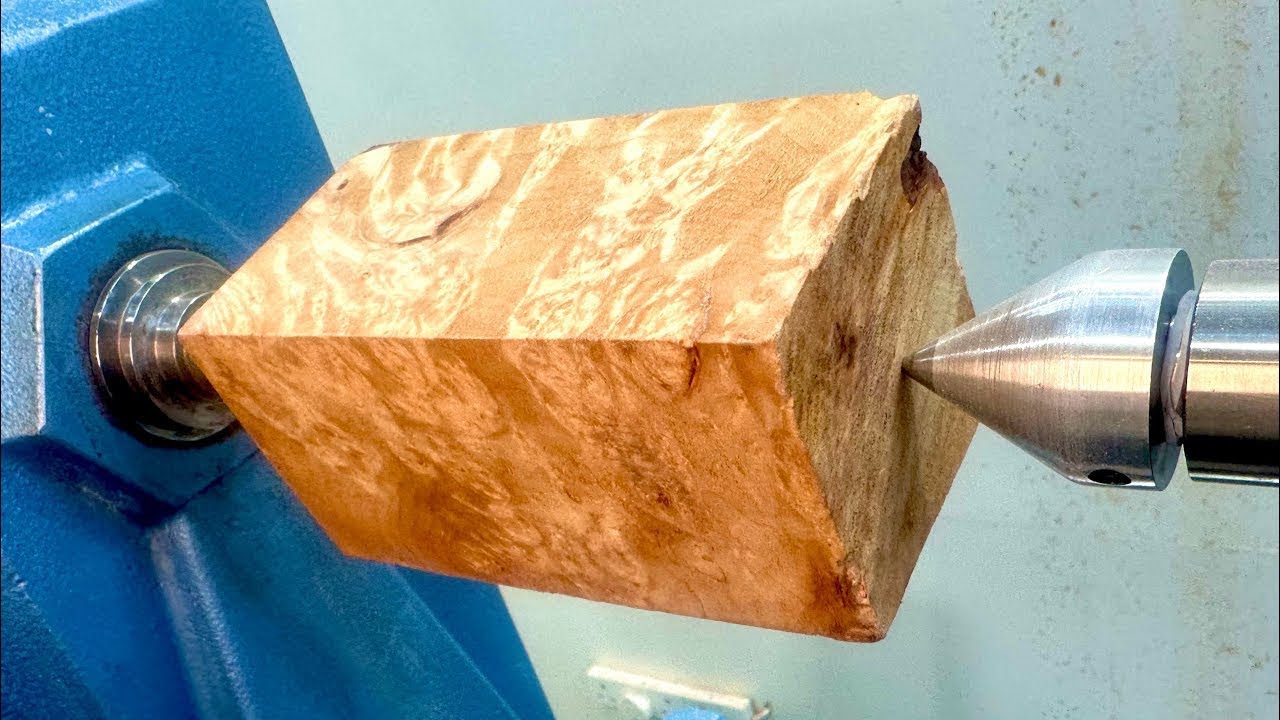 What came out of a 500-year-old maple tree on the lathe