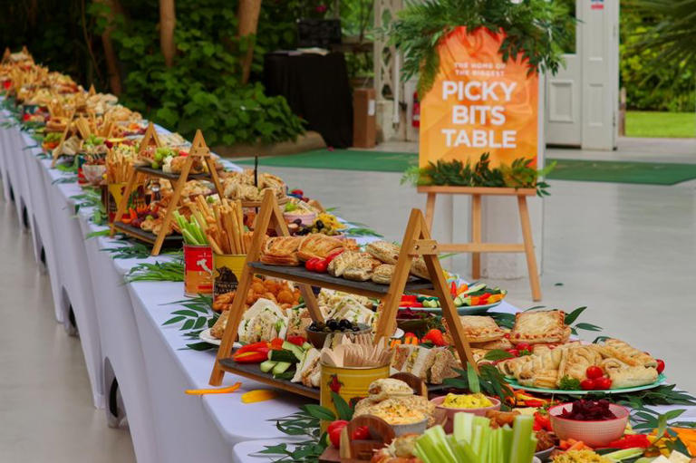 65ft-long table filled with 15,000 'picky bits' for record
