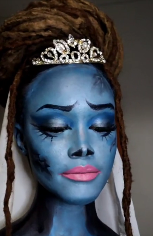 Transforming into the iconic Corpse Bride look
