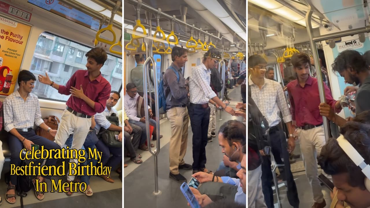 Friend's surprise birthday celebration inside Mumbai Metro wins hearts ...