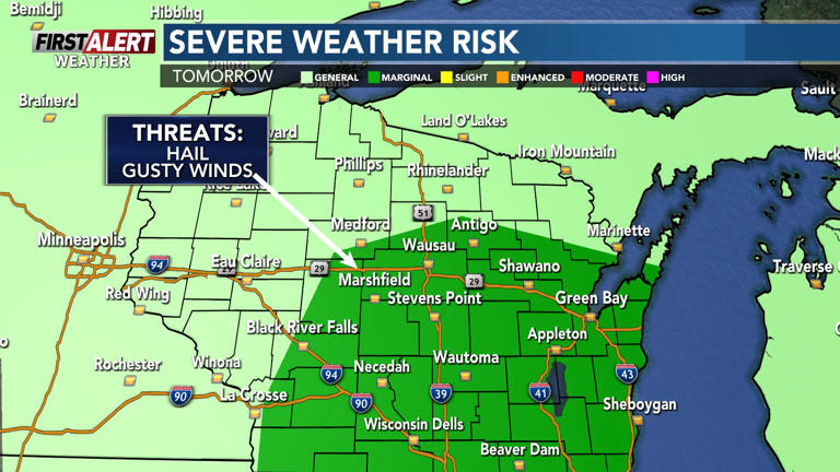 First alert for two rounds of rain, potentially strong storms on Wednesday