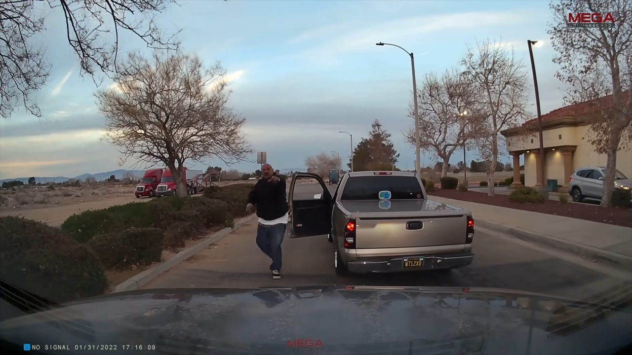 He said “you can’t park there” - then the tar truck became a wall
