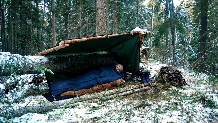 What it takes to camp without a tent in freezing weather