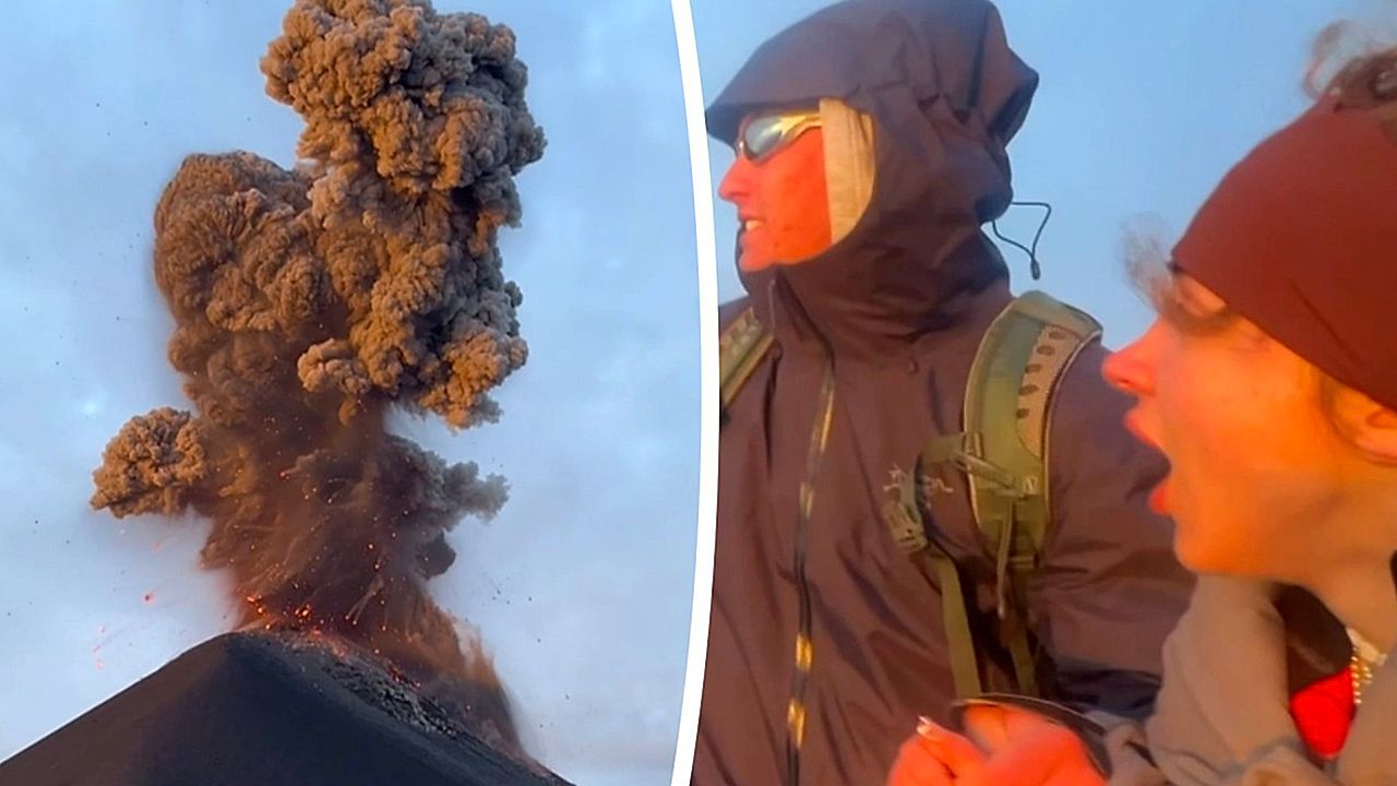 Hikers flee, dodging burning rocks as Guatemala volcano erupts behind them