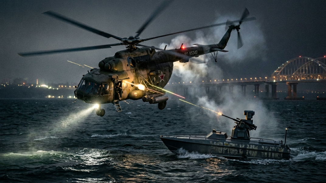 Ukrainian sea drones turn on Russian helicopters