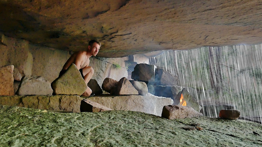 An unexpected cave shelter during extreme weather