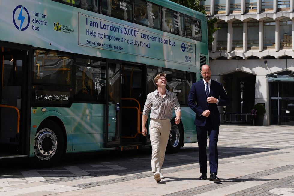 Prince William travels on Earthshot branded zero-emission London bus ...