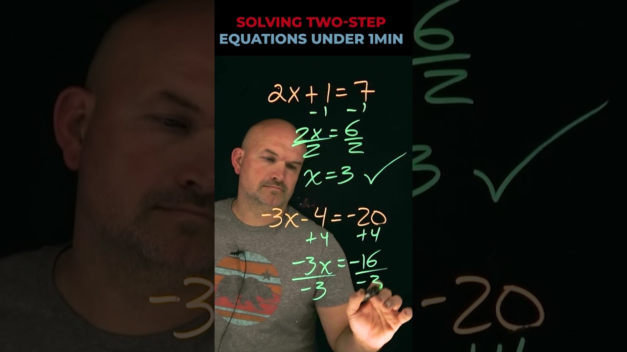 Two Step Equations Broken Down Simple #algebra #mathclass #shorts
