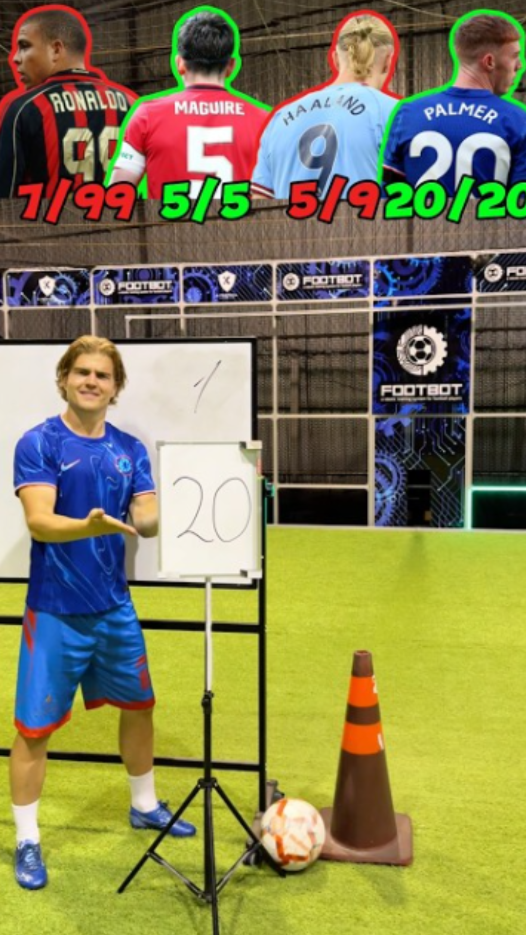 Writing footballer numbers vs football machine challenge showdown