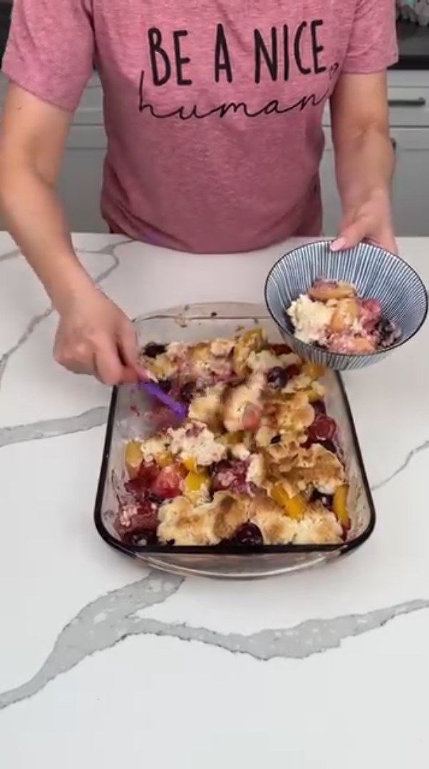 Easy frozen fruit dump cake dessert that’s so good