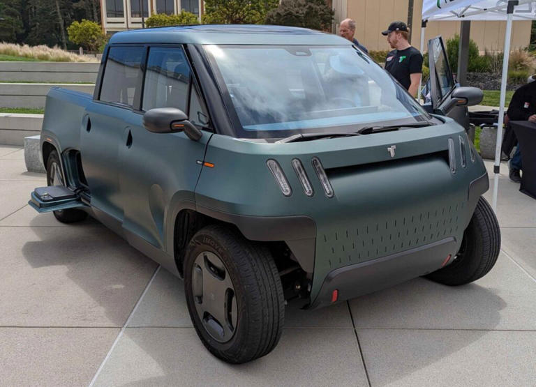 The Telo MT1: A mini-sized EV truck with a Toyota Tacoma bed