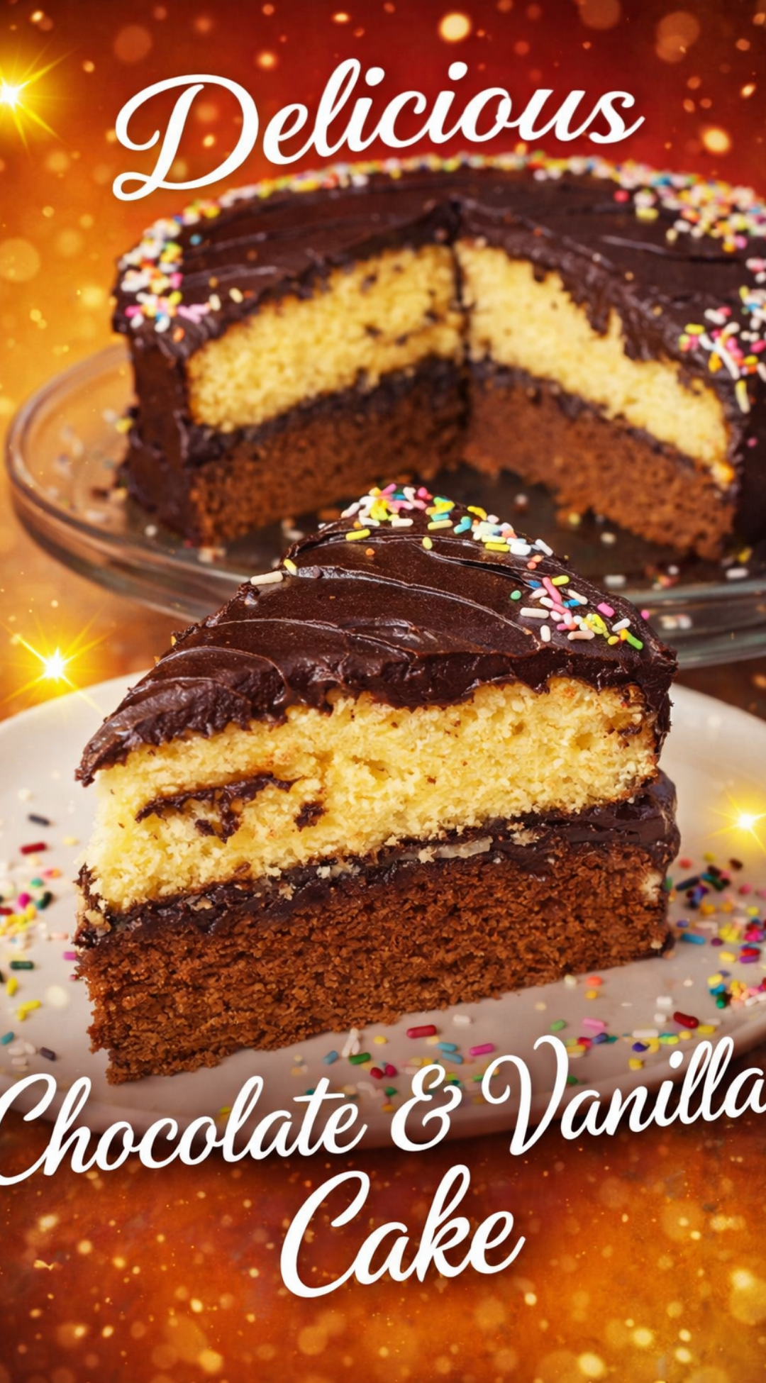 Chocolate and vanilla cake bakery style made simple at home