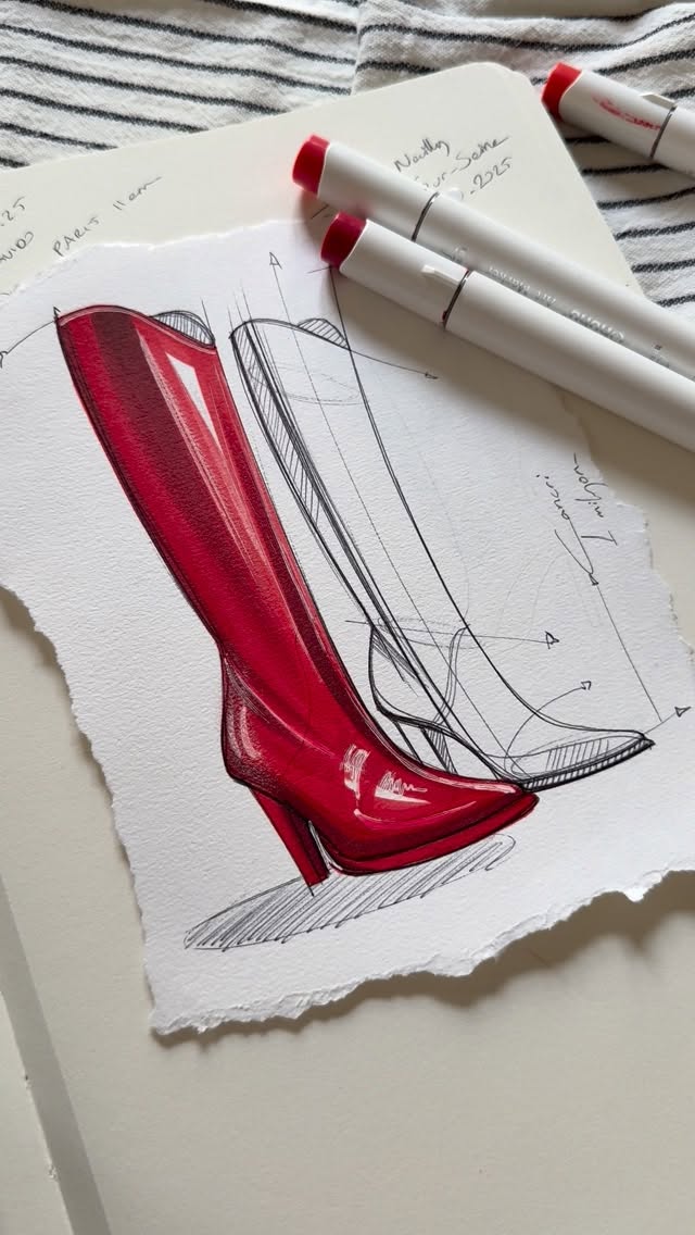 Boots fashion sketch art for creative inspiration today