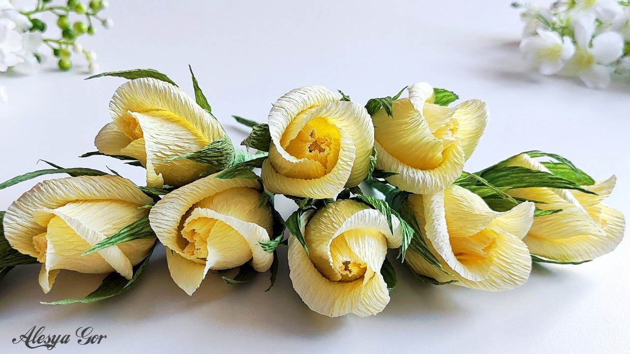 How to make realistic paper rosebuds master class