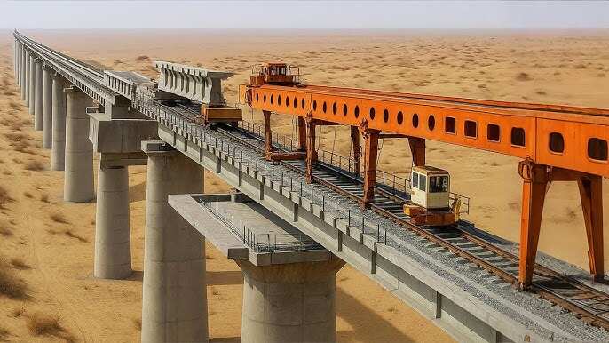 A giant rail bridge across the Gobi Desert in China is making people ...