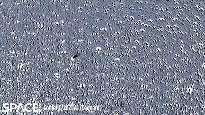 Comet Leonard's tail wiggling in NASA satellite footage