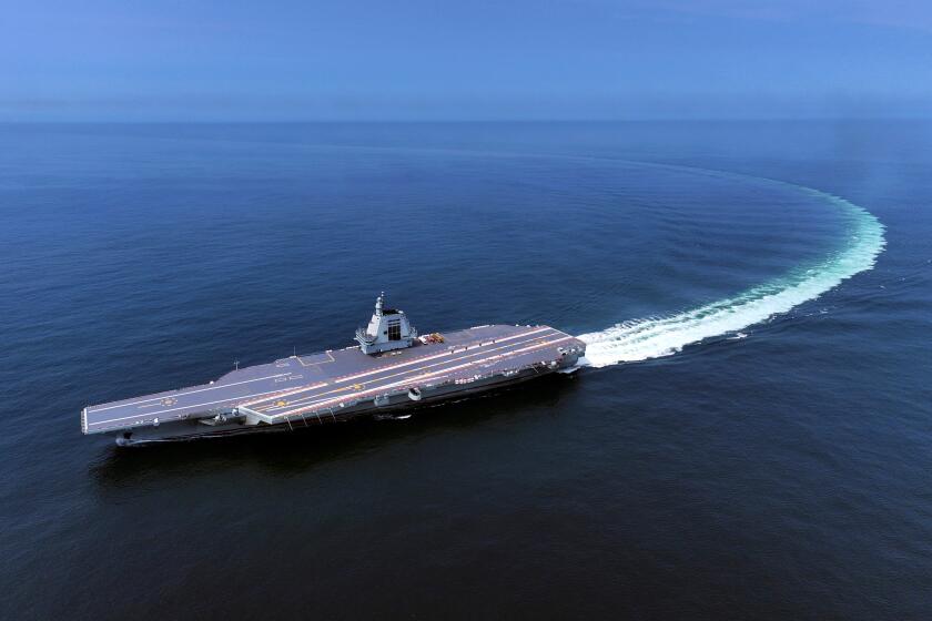 China's newest aircraft carrier sails through the Taiwan Strait