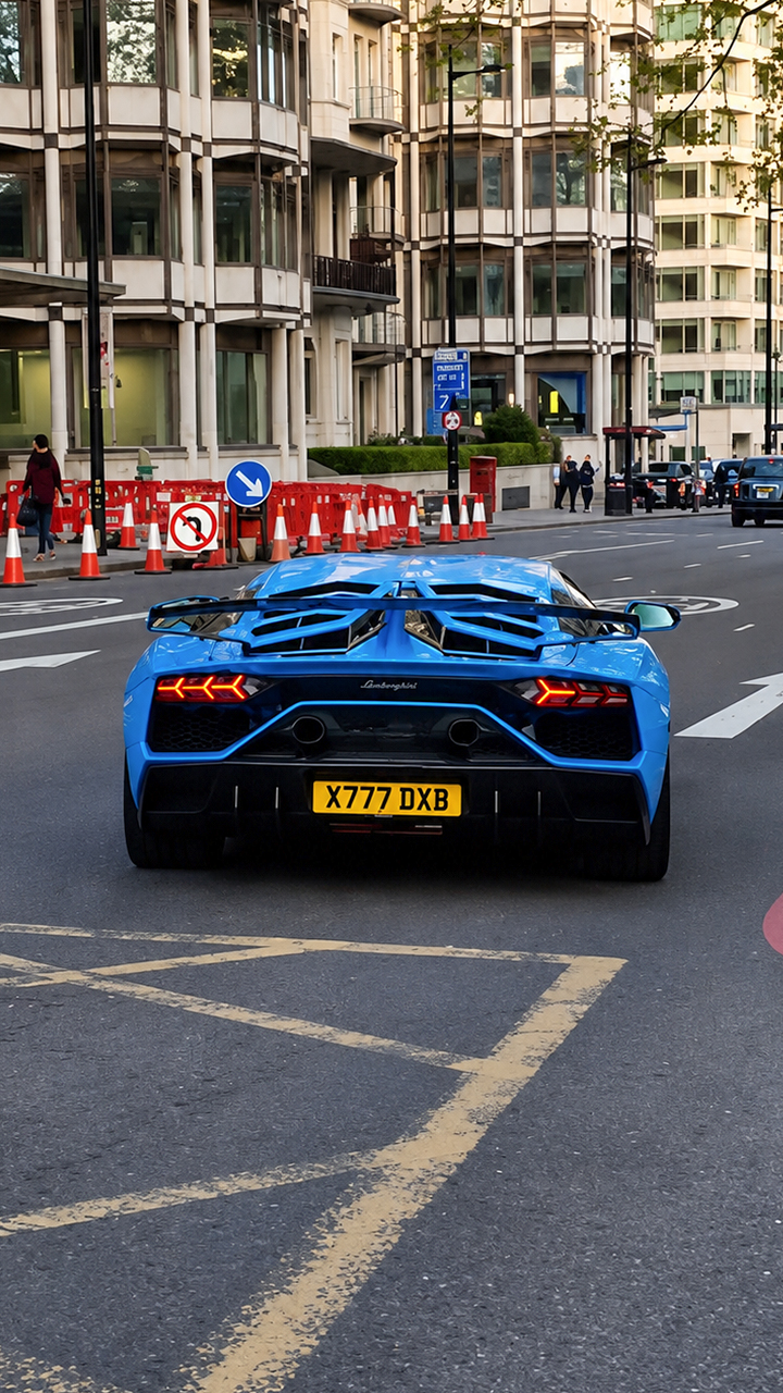 London Traffic Looks Different with an Lamborghini Aventador