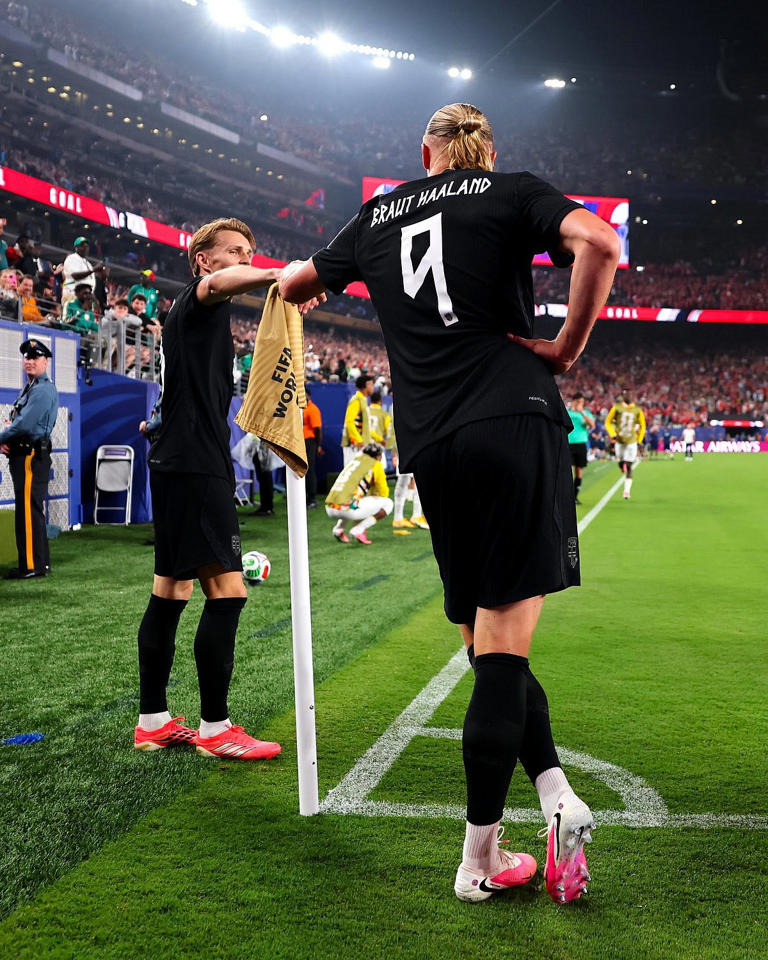 Erling Haaland scores a brace and Norway pull off viking row celebrations