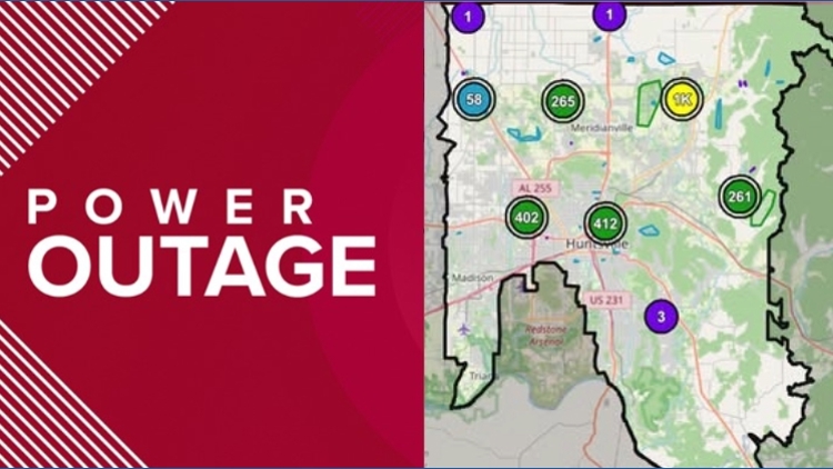 Over 2K Huntsville customers still without power after storms