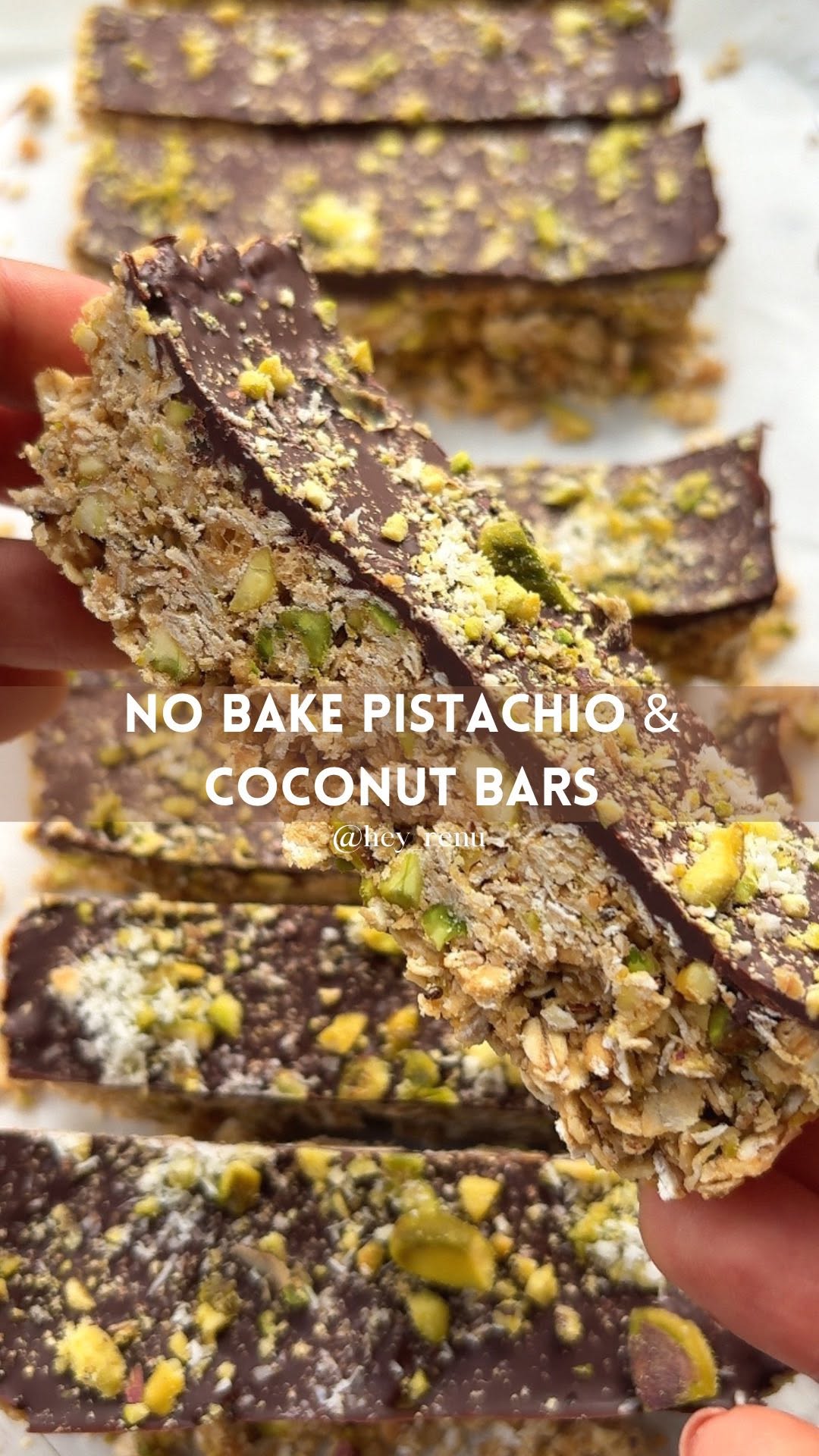 No bake pistachio coconut bars for snacks and lunchboxes
