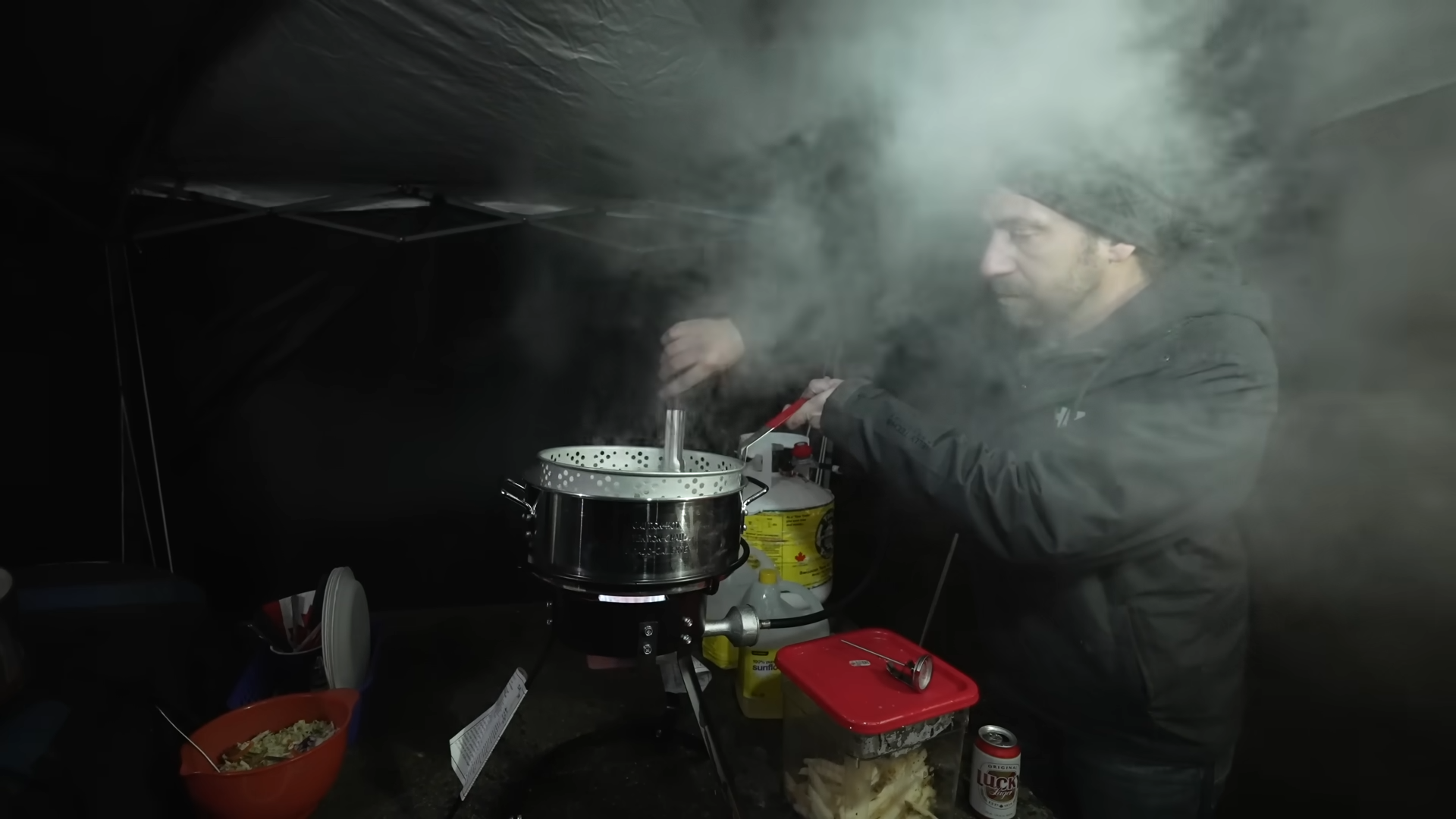 We set up a deep fryer in a storm - that was a mistake