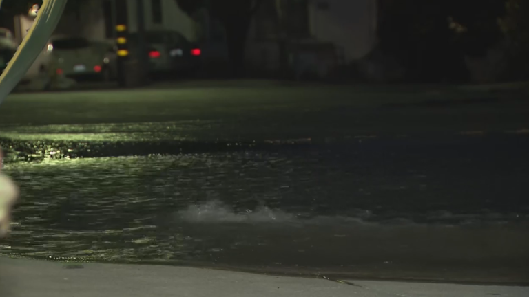 Crews in East Hollywood work to patch water main break
