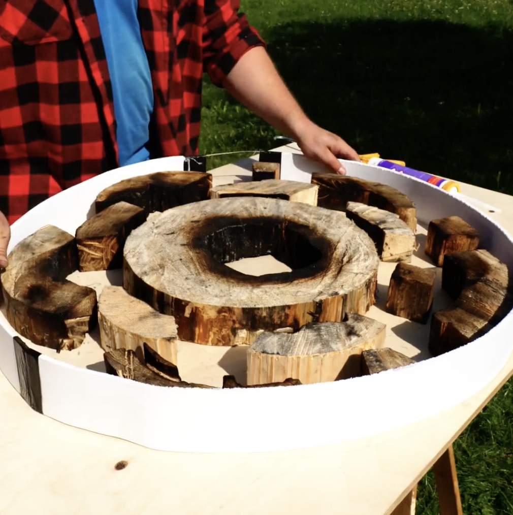 Creative woodworking: Crafting a unique burned finish table