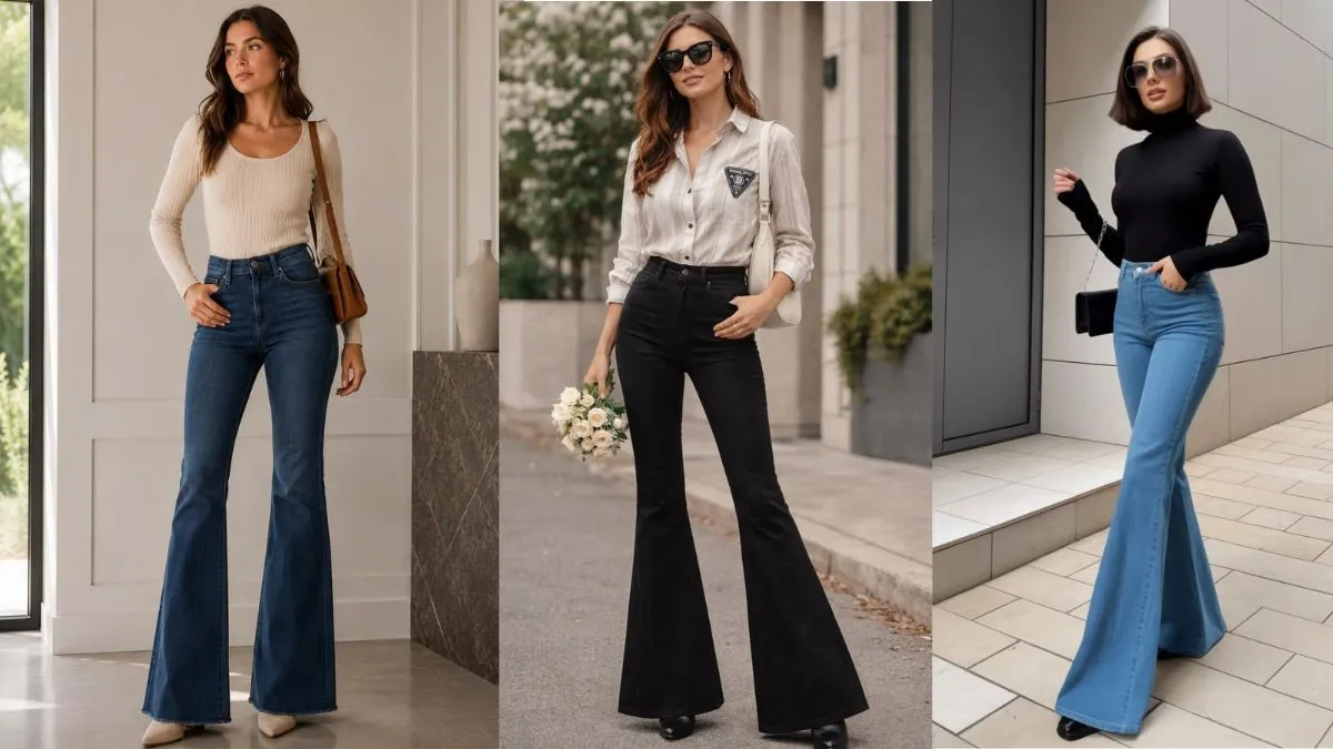 5 high-rise flared jeans for office women who want a polished everyday look