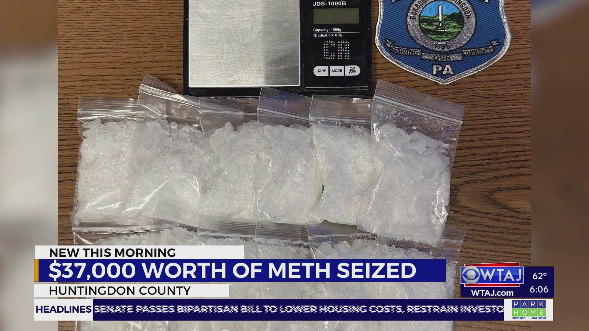 Over $37K in meth seized, two arrested in Huntingdon County drug bust
