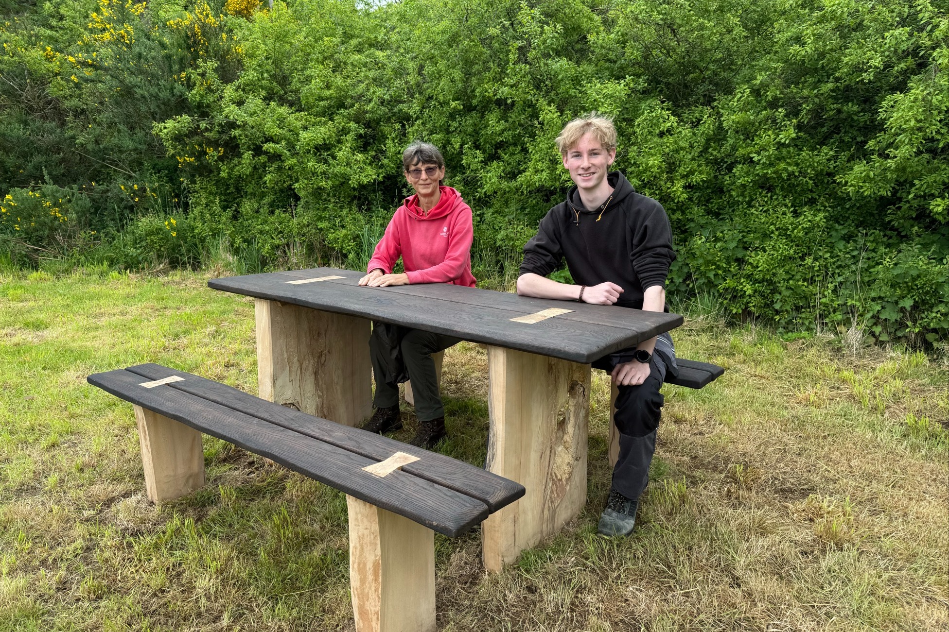 Furniture student’s winning bench design installed at Fife woodland