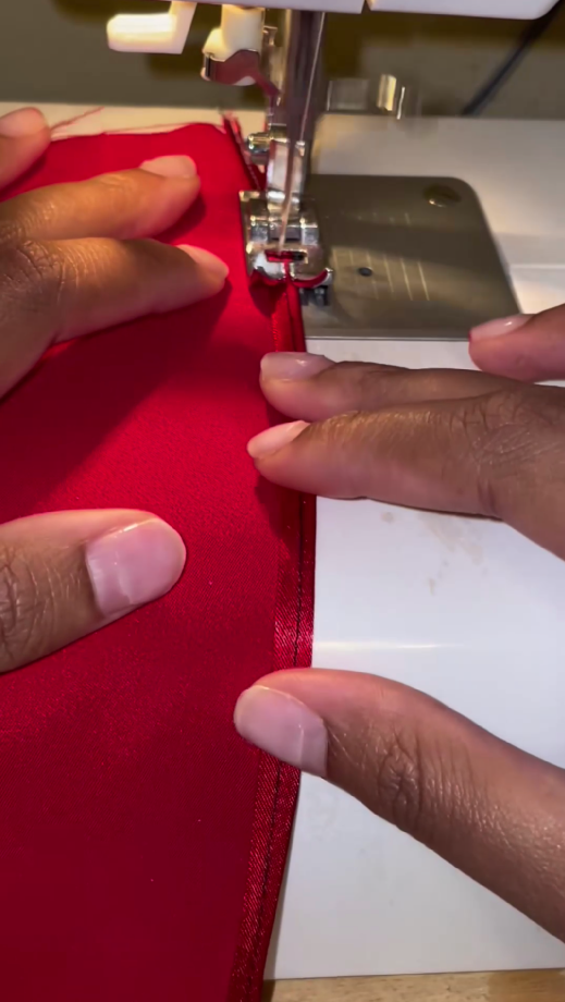 Clean fabric finish with easy rolled hem tutorial