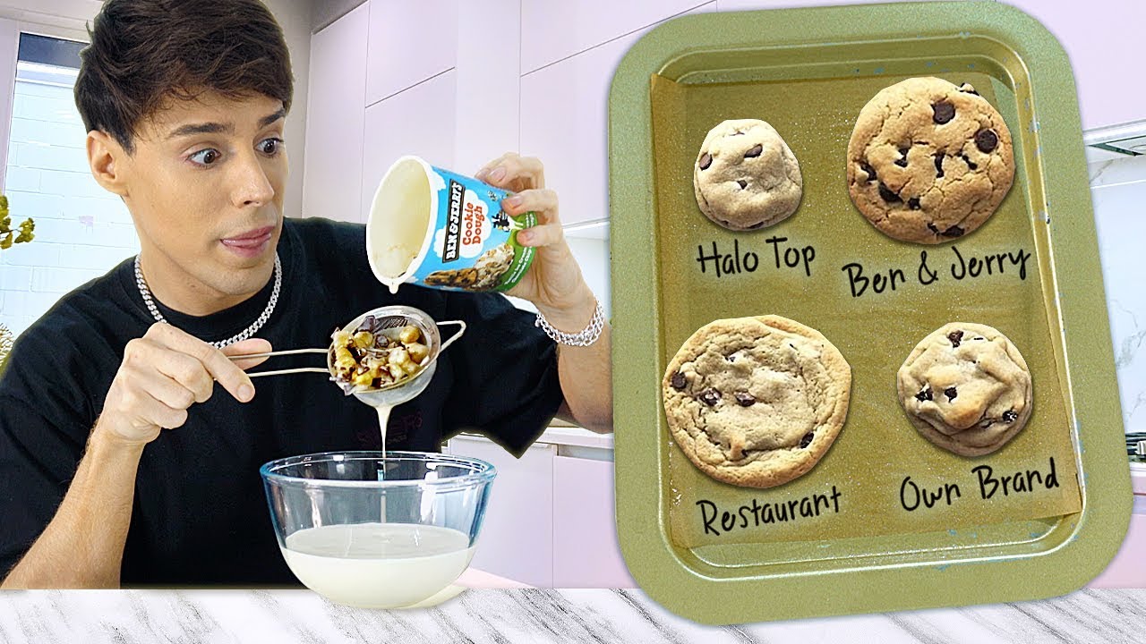 Baking raw cookie dough from different ice cream brands
