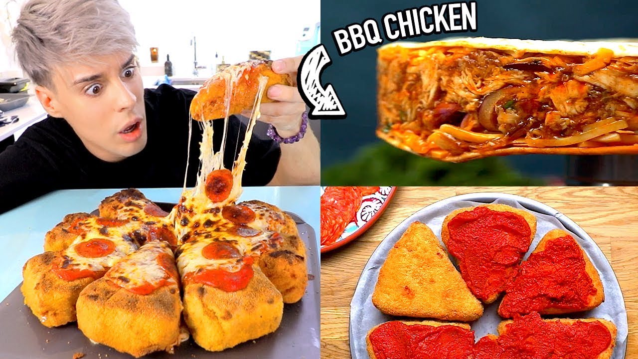 Baking a gross deep fried barbecue chicken pizza quesadilla hybrid