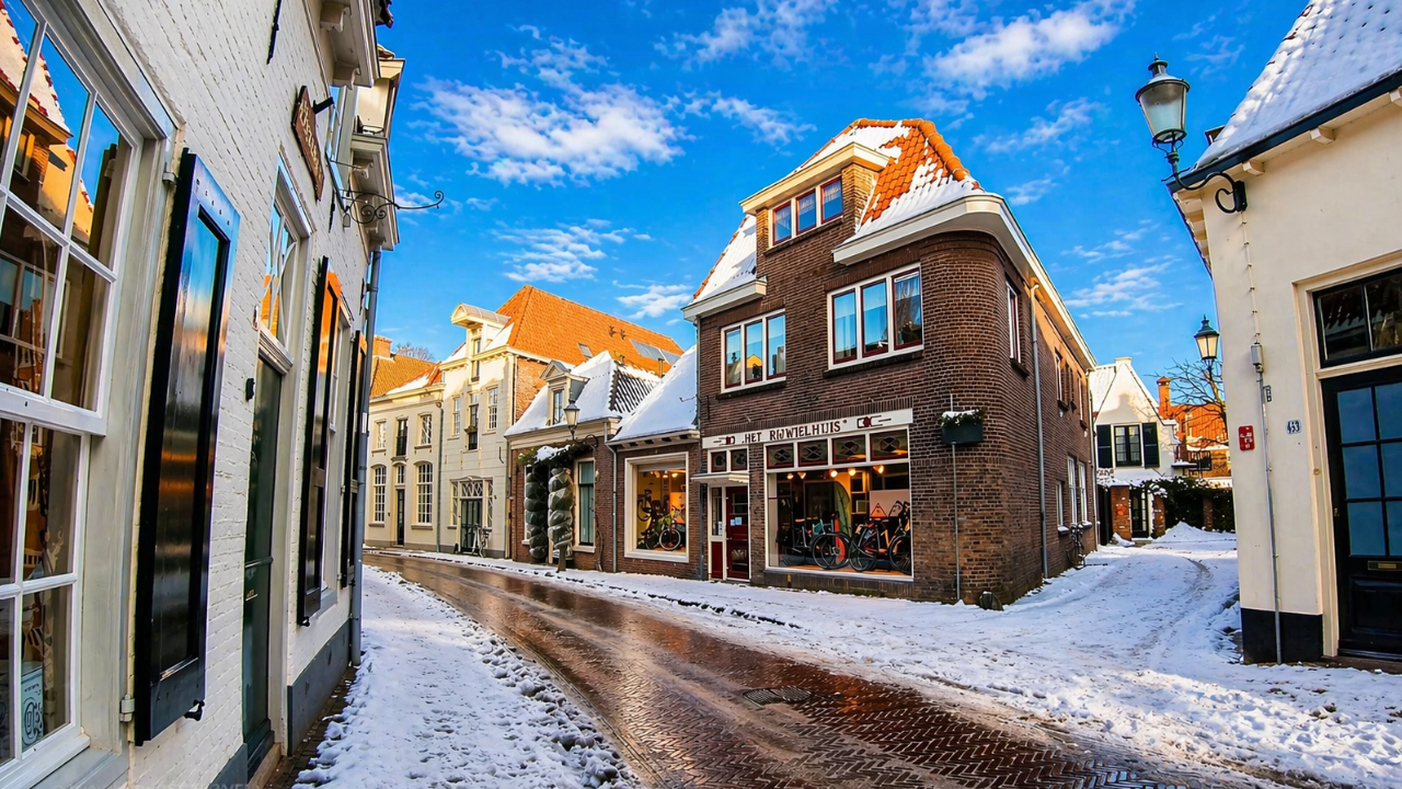 A winter walk through charming Amersfoort Netherlands (4K)