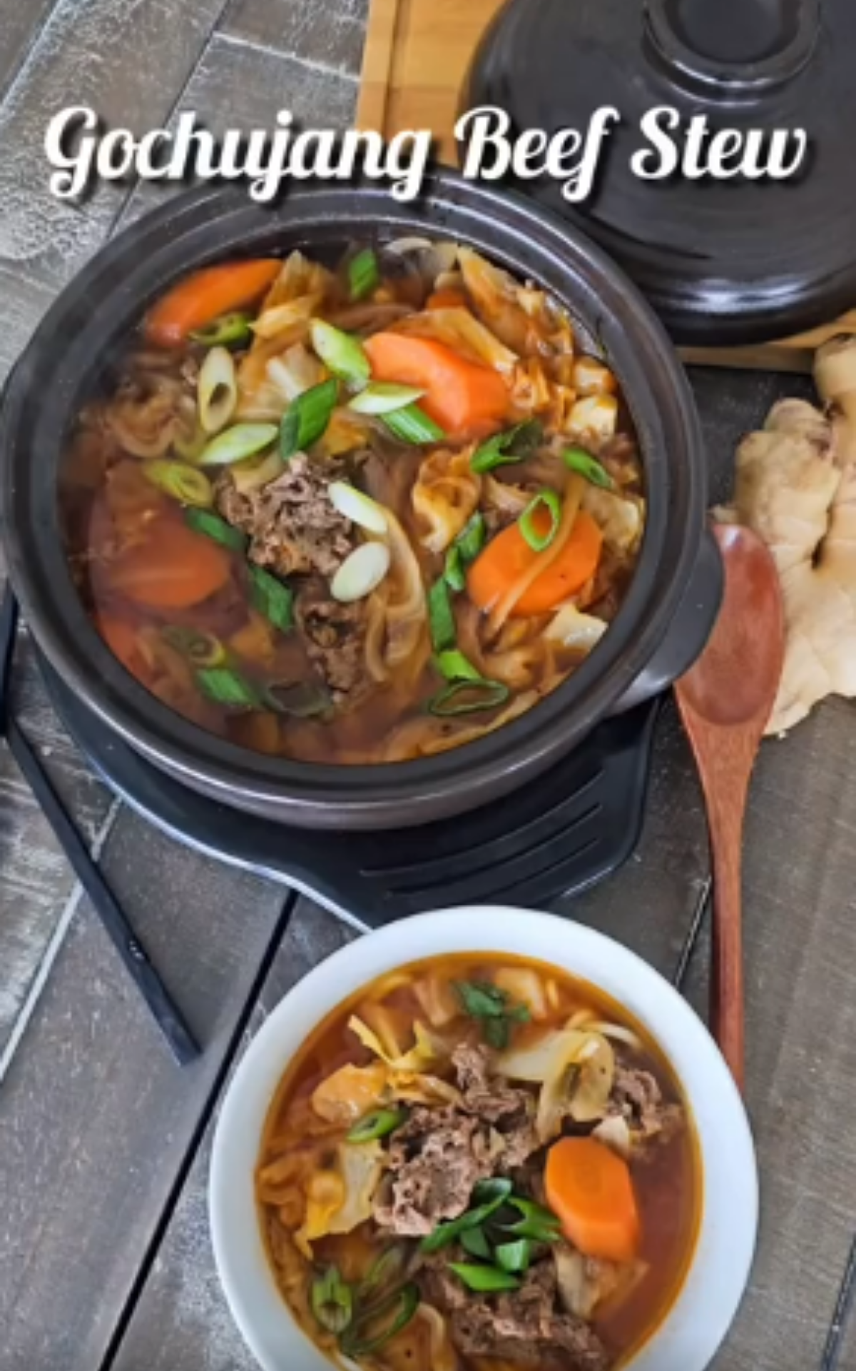 Gochujang beef stew spicy Korean comfort food recipe