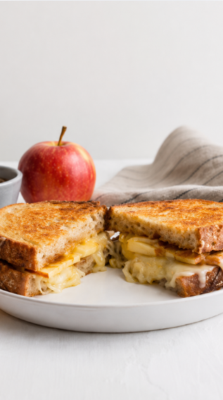 Apple fig and cheddar grilled cheese done right