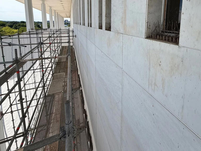 Activist group takes photos under Kennedy Center tarp — first look ...