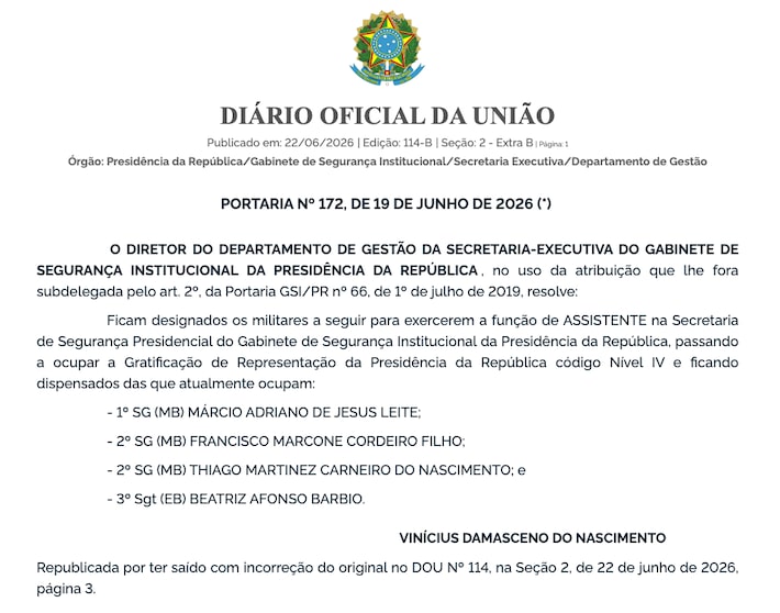 GSI corrige portaria que nomeava ‘Fulano’ e ‘Cicrano de tal’ para ...