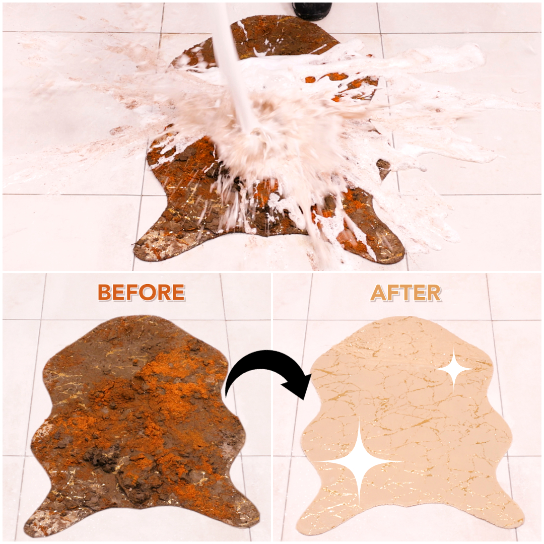 Satisfying cleaning of a really dirty rug! 💧💦