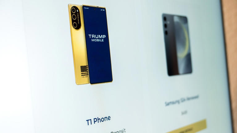 Who makes the Trump T1 phone, and where is it manufactured?